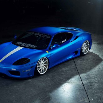 Blue Ferrari 360 With a Low Stance and Mirror Polished ADV1 Rims ...