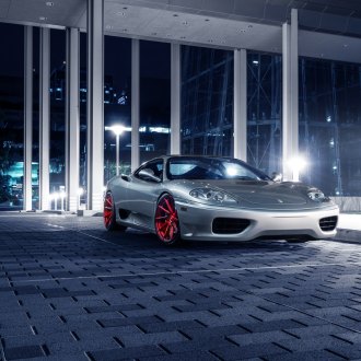 Blue Ferrari 360 With a Low Stance and Mirror Polished ADV1 Rims ...