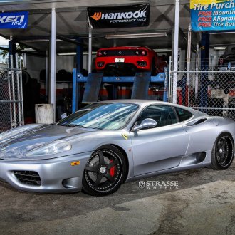 Blue Ferrari 360 With a Low Stance and Mirror Polished ADV1 Rims ...