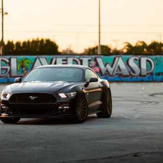 Chrome CV3R Vossen Rims Beautifying Black Ford Mustang | CARiD.com Gallery