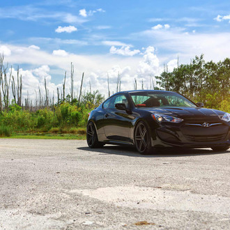 White Stanced Hyundai Genesis Coupe Dressed Up in Custom Body Kit and ...