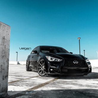 Gray Infiniti Q50 Wearing Custom Avant Garde Rims Wrapped in Hankook ...