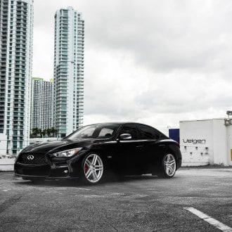 Gray Infiniti Q50 Wearing Custom Avant Garde Rims Wrapped in Hankook ...