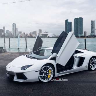 Fuchsia Pink Lamborghini Aventador Customized and Shod in Pink Forgiato ...