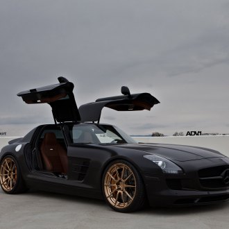Impressive Silver Mercedes SLS on Matte Black ADV1 Rims — CARiD.com Gallery