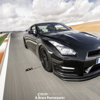 Status is Everything: Stanced Black Nissan GT-R on Matte Bronze ADV1 ...