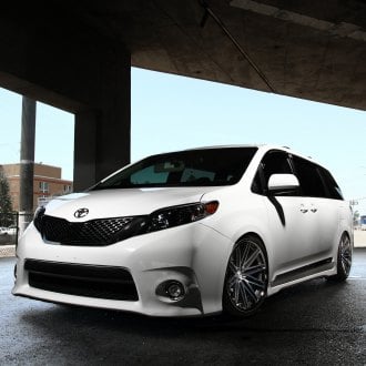 Dropped White Toyota Sienna Rolling on Custom Concept One Wheels | CARiD.com Gallery