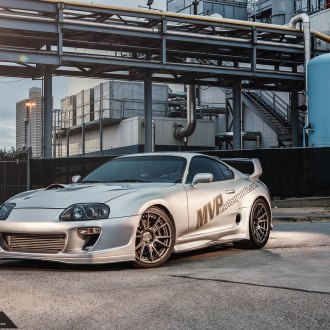 Amazing Body Work on Red Convertible Toyota Supra Shod in Custom Rims ...