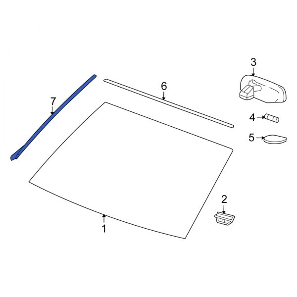 Isuzu OE 8103955290 - Front Right Windshield Molding