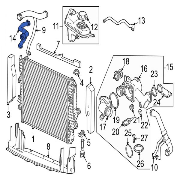 Jaguar OE C2C24568 - Engine Coolant Overflow Hose