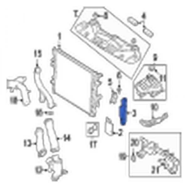 Jaguar OE C2D3766 - Right Upper Radiator Support Baffle