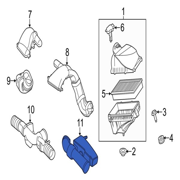 Jaguar OE XR849998 - Engine Air Intake Hose