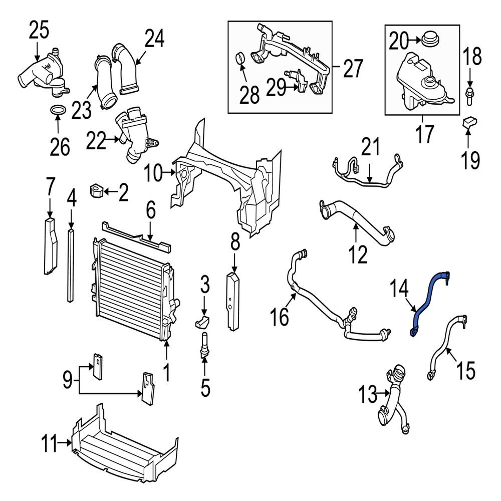 Jaguar OE C2Z9750 - Engine Coolant Overflow Hose