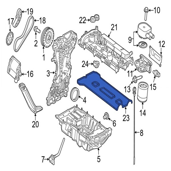 Jaguar OE JDE27464 - Engine Valve Cover Gasket