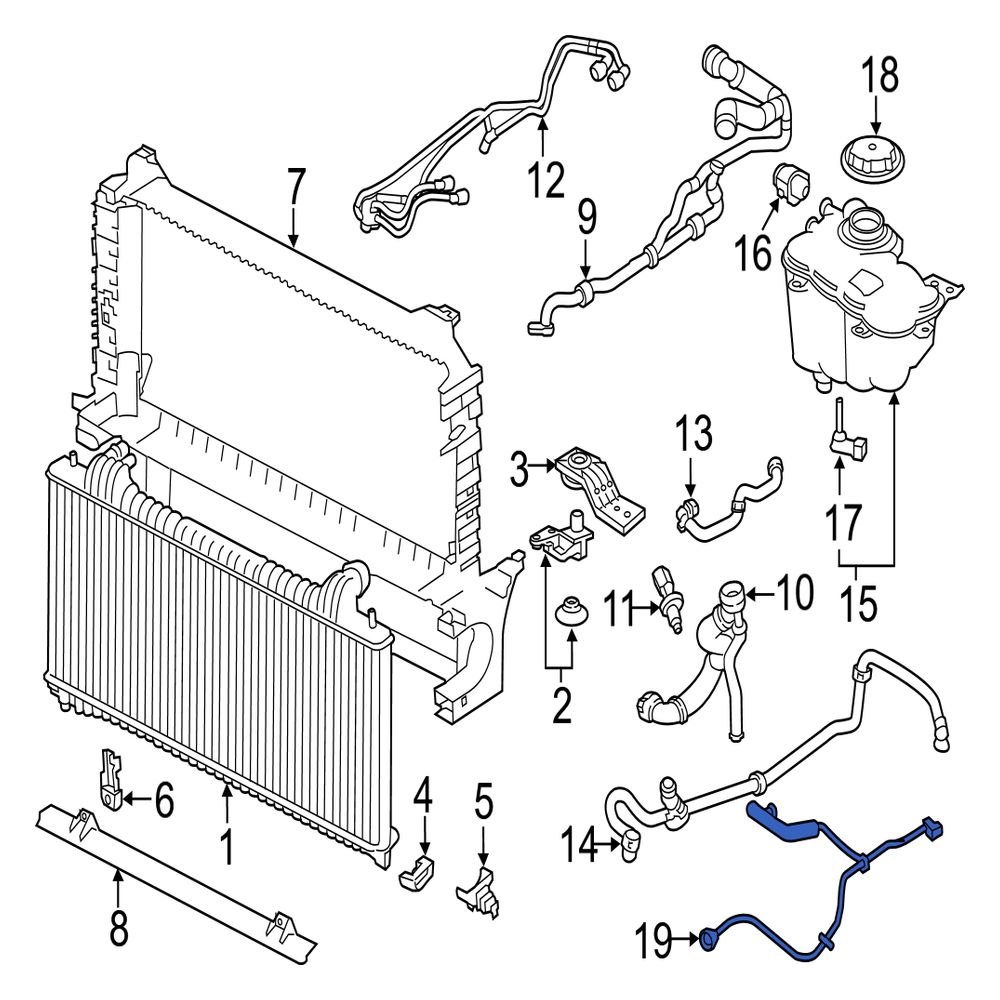 Jaguar OE T2H1438 - Engine Coolant Overflow Hose