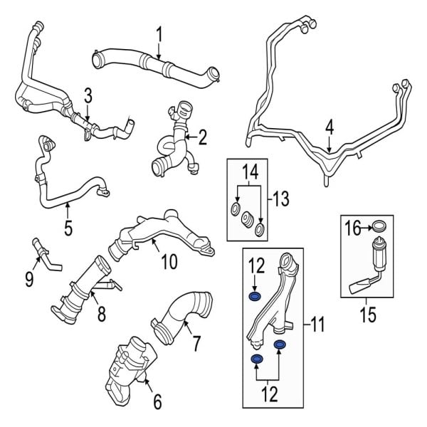 Jaguar OE C2Z28262 - Engine Coolant Pipe O-Ring