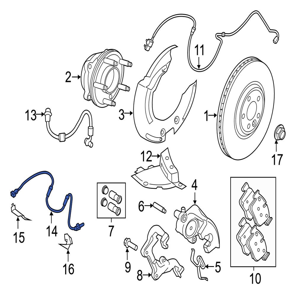 Jaguar OE T4A4018 Front ABS Wheel Speed Sensor jaguar-oe-t4a4018-front-abs-wheel-speed-sensor