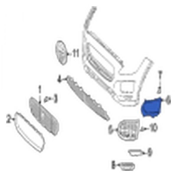 Jaguar OE J9C7235 - Front Left Upper Grille Reinforcement