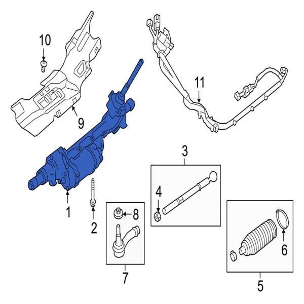 Jaguar OE J9C37201 - Front Rack And Pinion Housing