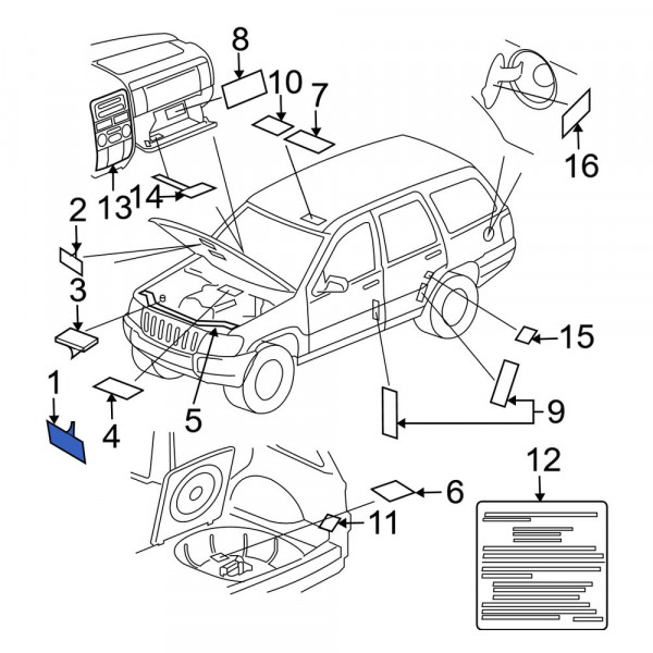 Jeep OE 55056347AA - A/C System Information Label