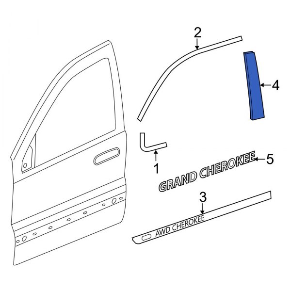 Jeep OE 57010444AN - Front Right Door Applique