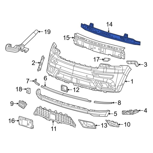 Jeep OE 68312699AA - Front Bumper Impact Bar
