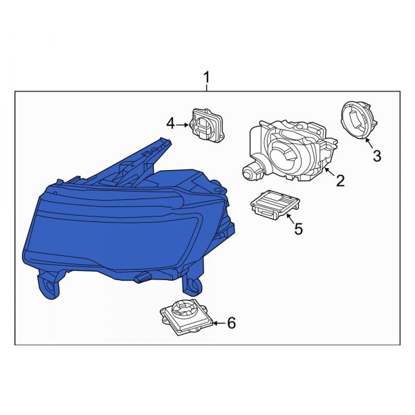 Jeep OE 68266649AH - Front Left Headlight Assembly