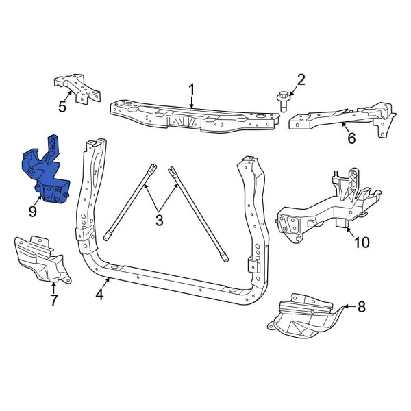 Jeep OE 68223400AA - Right Radiator Support Bracket