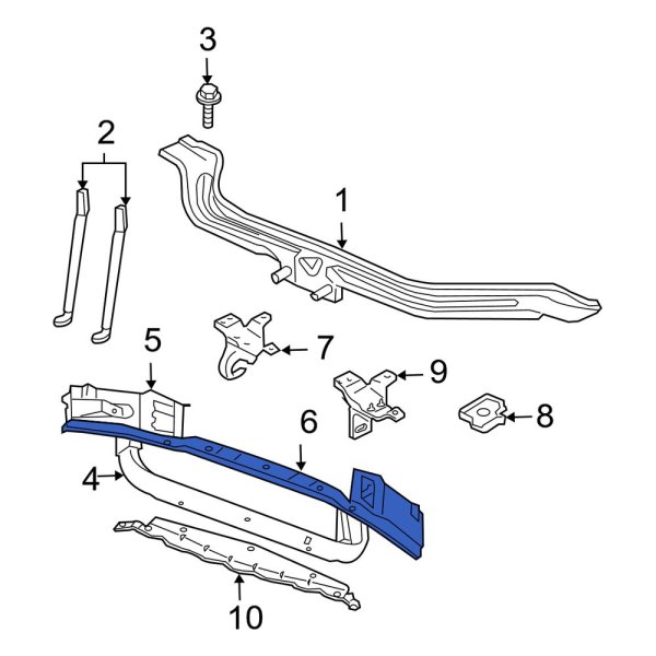Jeep OE 55136113AD - Front Radiator Support Panel