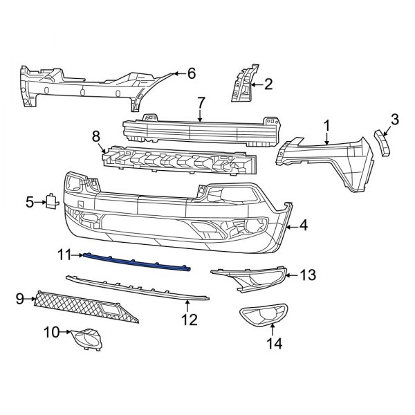 Jeep OE 5QZ56XS9AC - Front Lower Bumper Trim