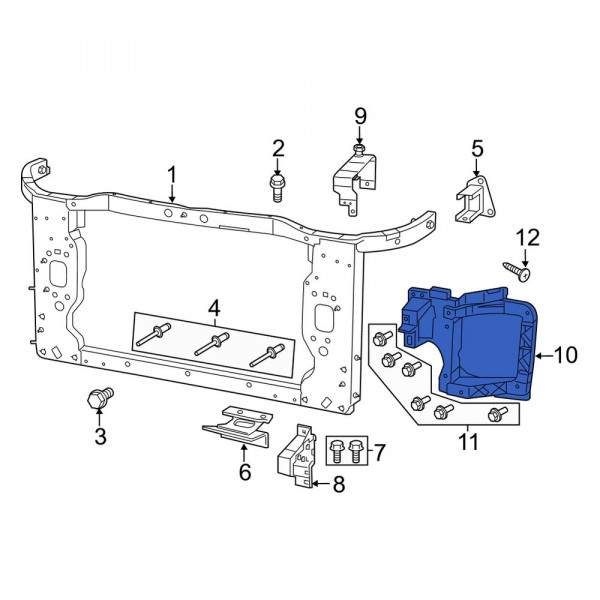 Jeep OE 68227483AA - Front Left Headlight Mounting Panel