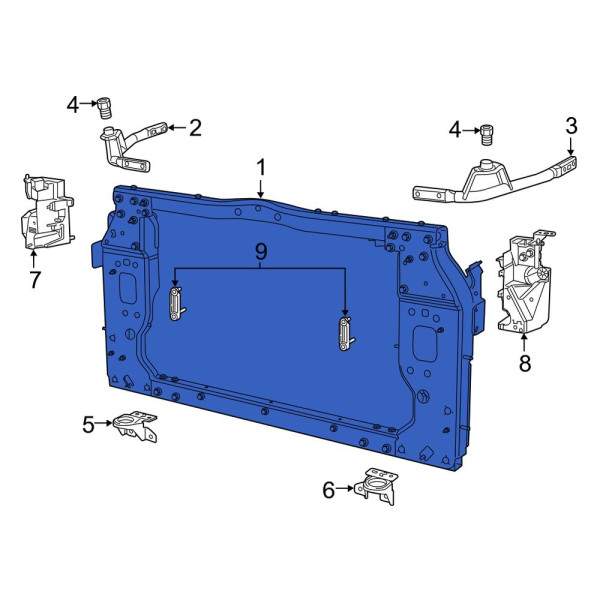 Jeep OE 68411365AB - Front Radiator Support Panel