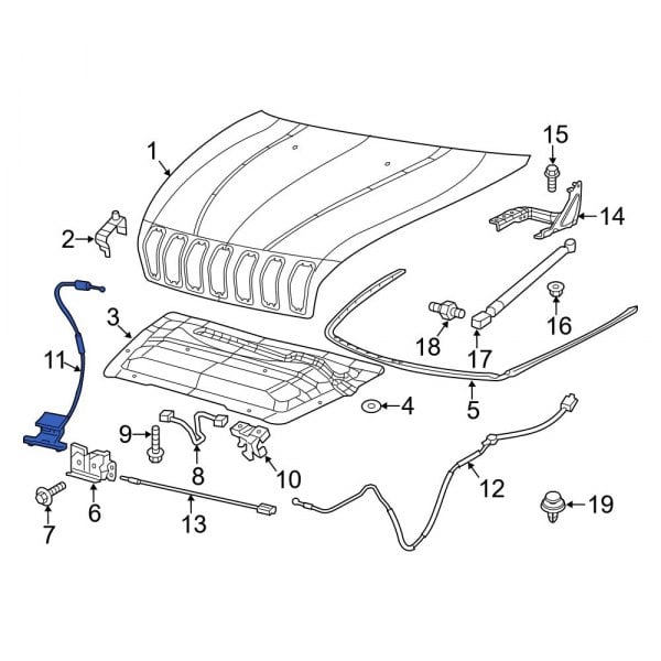 Jeep OE 68143167AB - Front Hood Release Handle
