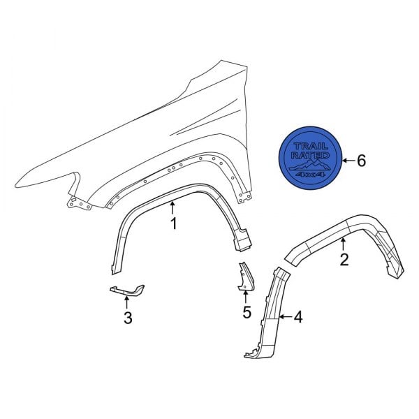 Jeep OE 68305571AA - Front Left Fender Emblem