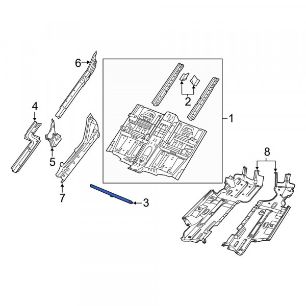 Jeep OE 68328110AA - Floor Pan Crossmember