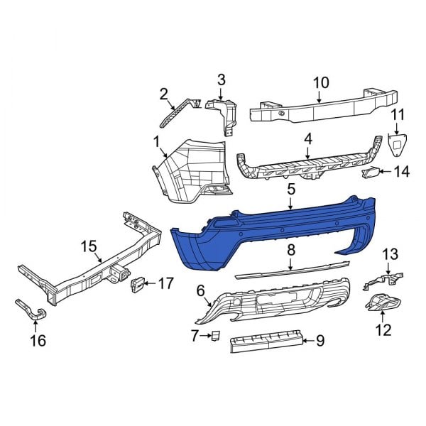 Jeep OE 68407956AB - Rear Lower Bumper Cover