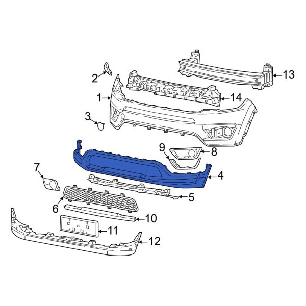 Jeep OE 5UQ11RXFAB - Front Lower Bumper Cover