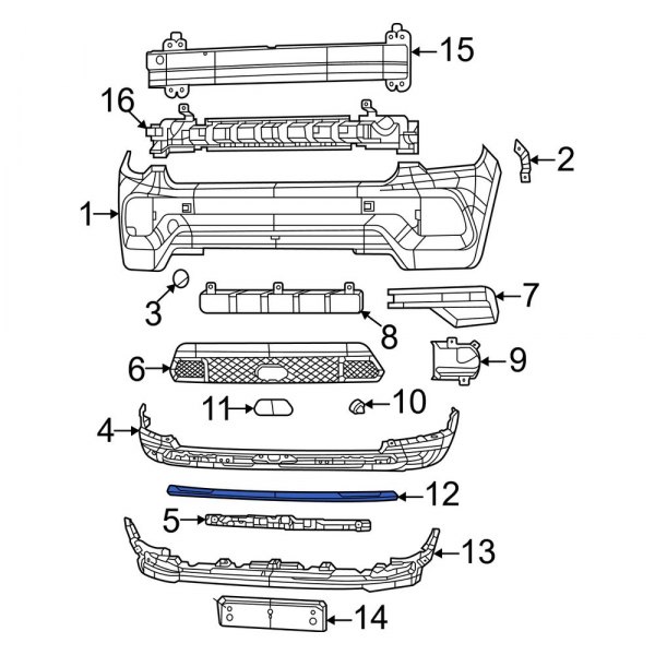 Jeep OE 6VH27DX8AA - Front Lower Bumper Trim