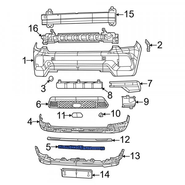 Jeep OE 68467351AA - Front Lower Bumper Impact Absorber