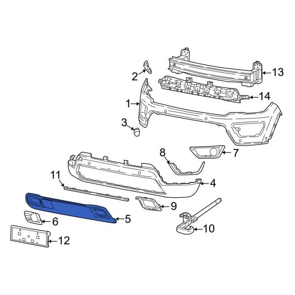 Jeep OE 5UP88RXFAA - Front Lower Grille