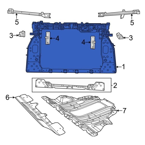 Jeep OE 68443367AA - Front Radiator Support Panel