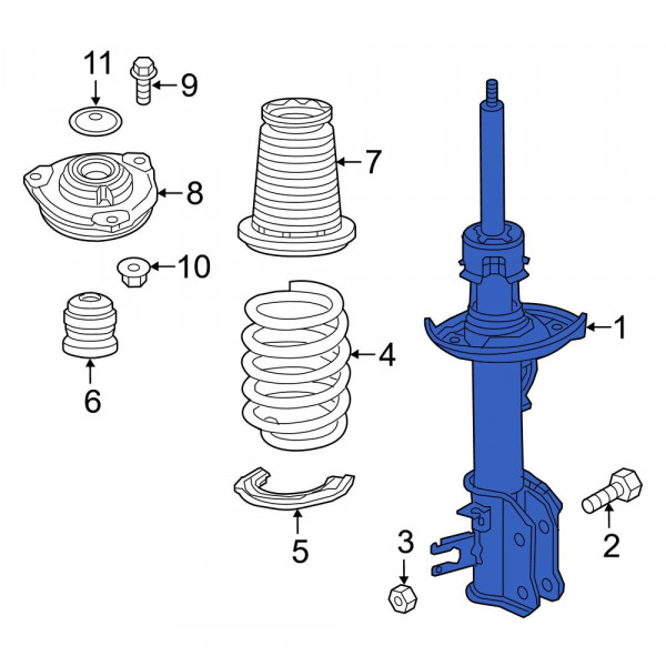 Jeep OE 68259676AB - Front Right Suspension Strut