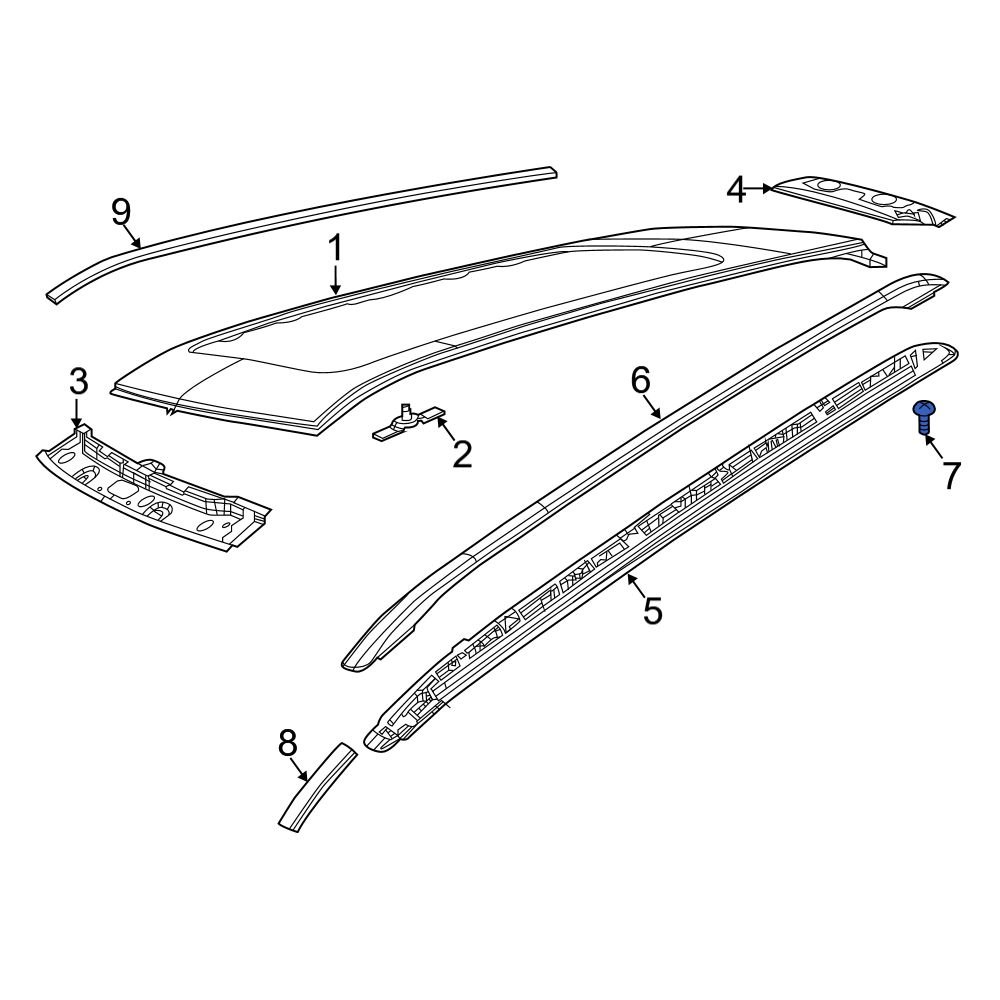Jeep OE 6504710 - Roof Luggage Carrier Side Rail Nut