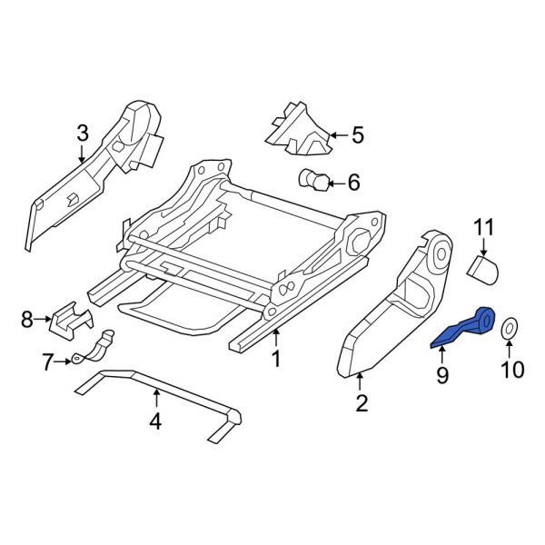 Jeep OE 1RW96XDVAA - Front Left Seat Back Recliner Adjustment Handle