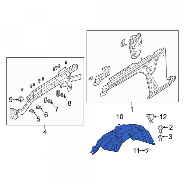 Jeep OE 68270814AD - Front Right Fender Splash Shield