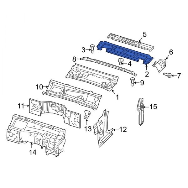 Jeep OE 6BM52TZZAE - Front Center Cowl Grille Panel