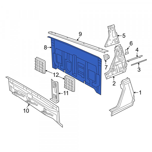 Jeep OE 68346636AA - Rear Truck Cab Back Panel