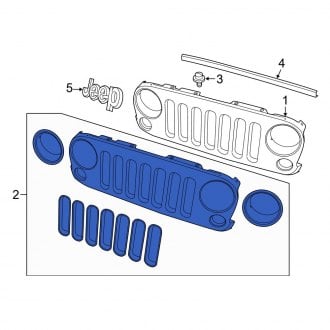 Jeep Wrangler OEM Grilles | Factory Billet & Mesh Grilles — CARiD.com
