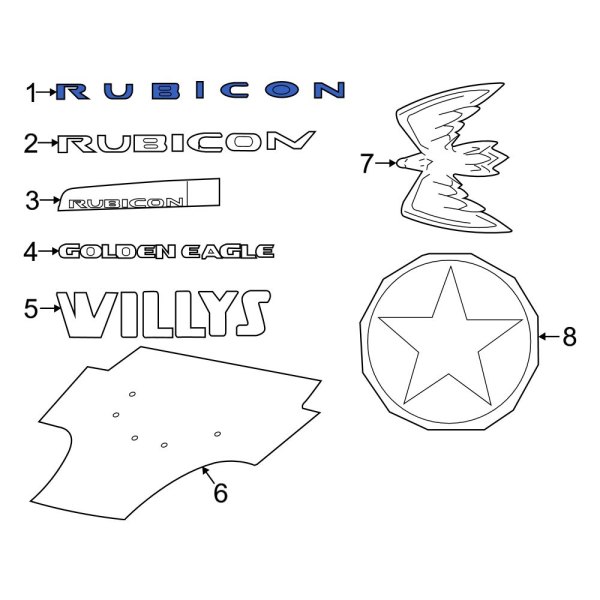 Jeep OE 6CH48RXFAB - Front Hood Decal