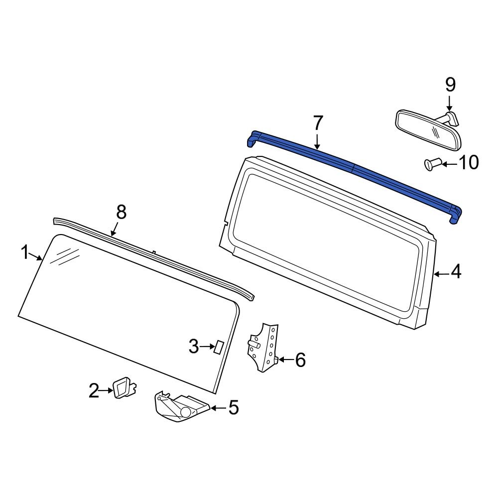 Jeep OE 55397454AN - Front Upper Windshield Frame Weatherstrip Seal